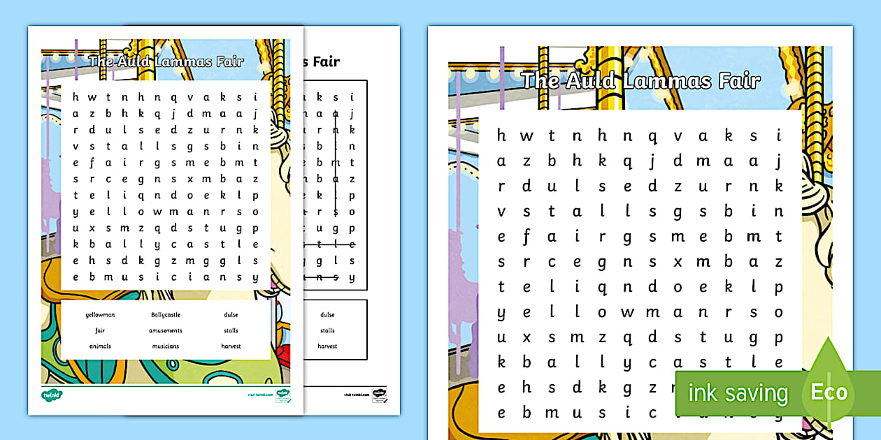 Auld Lammas Fair Word Search - World Around Us KS2 - Twinkl