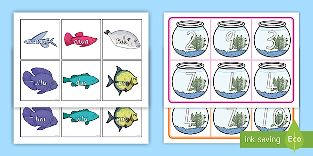 Editable Fijian Language Week Numbers 1 - 10 Bingo - Twinkl