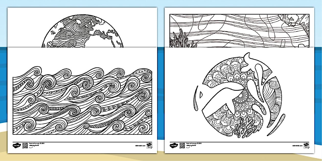 Oceans Mindfulness Colouring - Twinkl - Geography - Twinkl