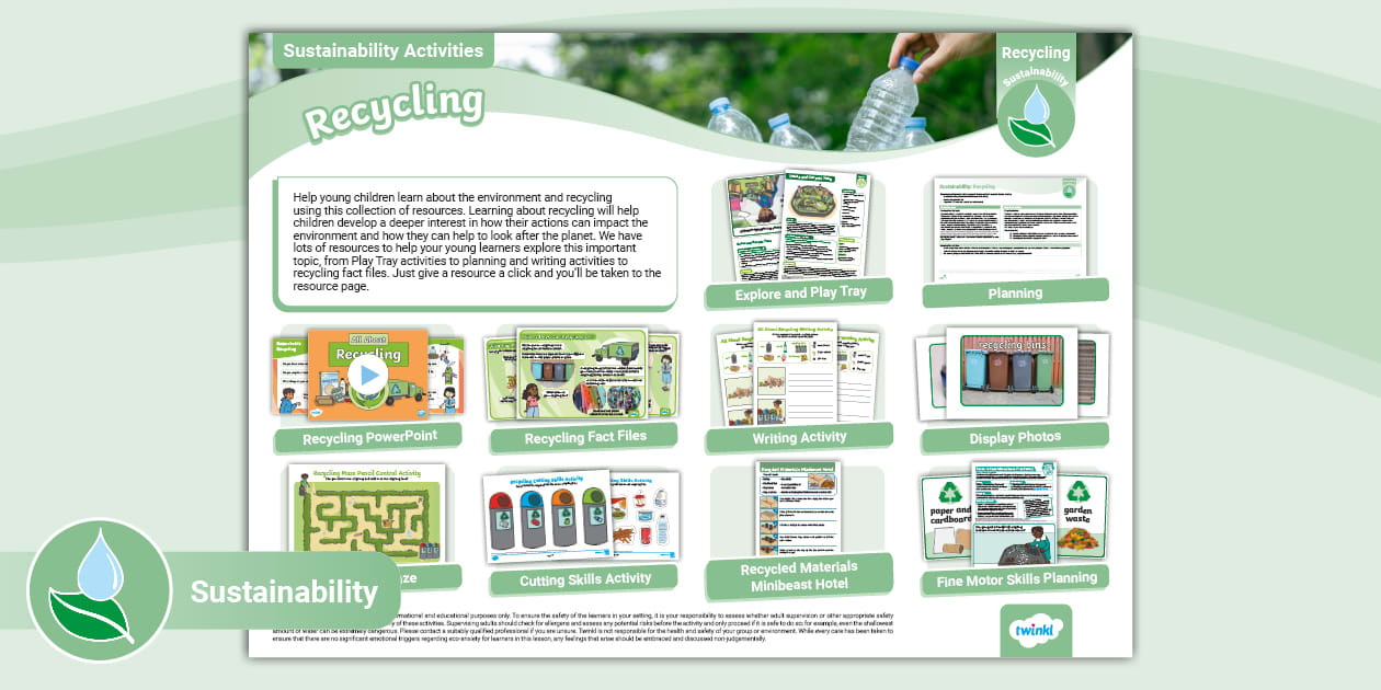 Kindergarten Sustainability Activities: Recycling | Twinkl