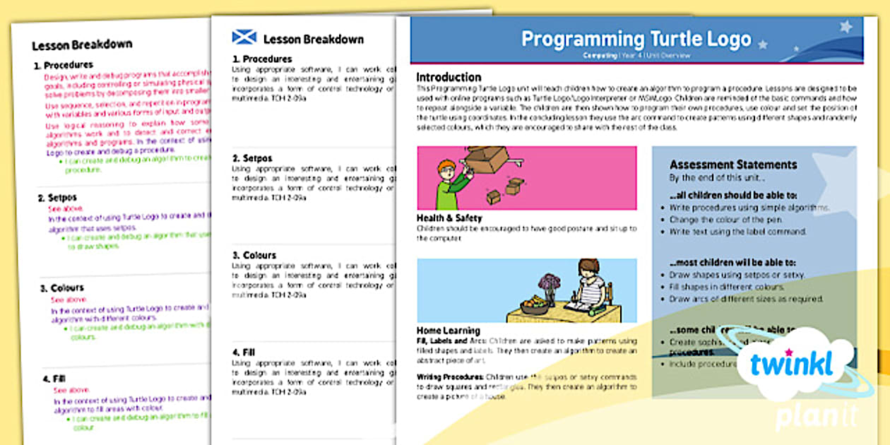 Computing: Programming Turtle Logo Year 4 Planning Overview CfE