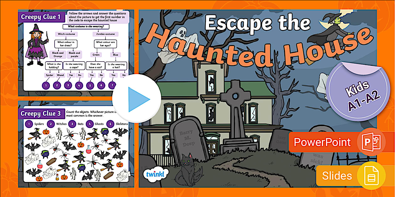 ESL Halloween Escape the Room Game (professor feito)