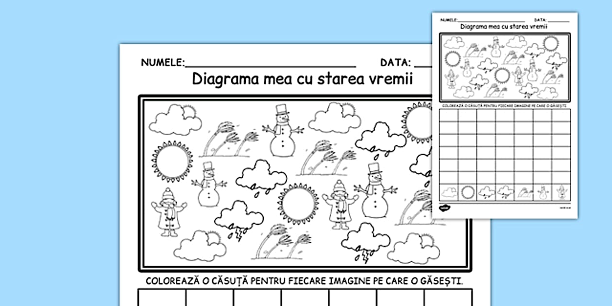 Diagrama mea cu elementele naturii - Fișă de lucru