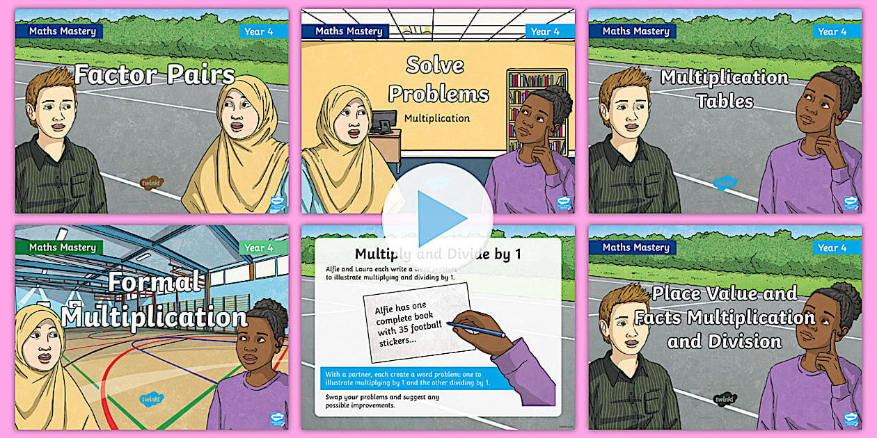 Year 4 Multiplication and Division Maths Mastery PowerPoint Resource Pack