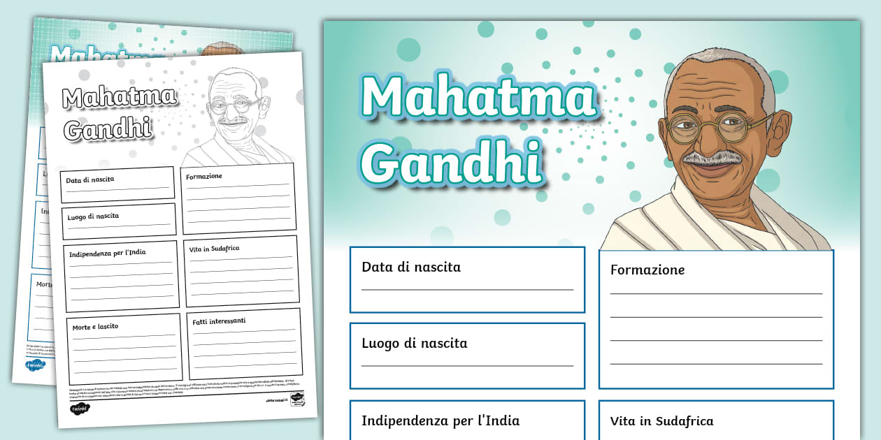 Modello di scheda informativa: Mahatma Gandhi (Teacher-Made)