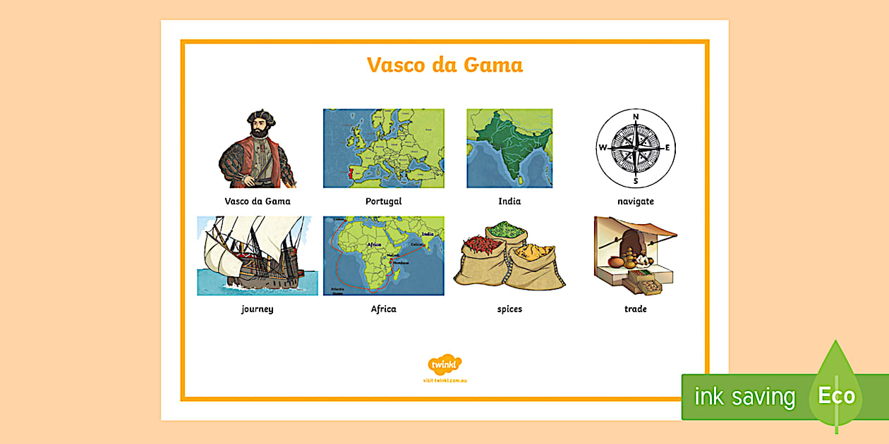 SA Vasco da Gama Word Mat (teacher made) - Twinkl