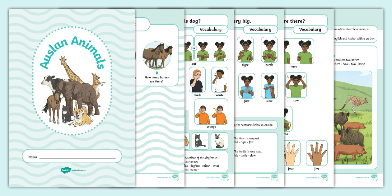 Auslan Booklet - Animals (öğretmen yaptı) - Twinkl