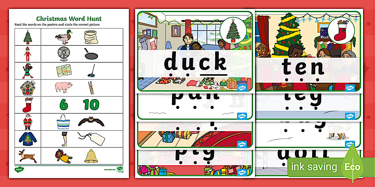 Christmas CVC Word Hunt (teacher made) - Twinkl