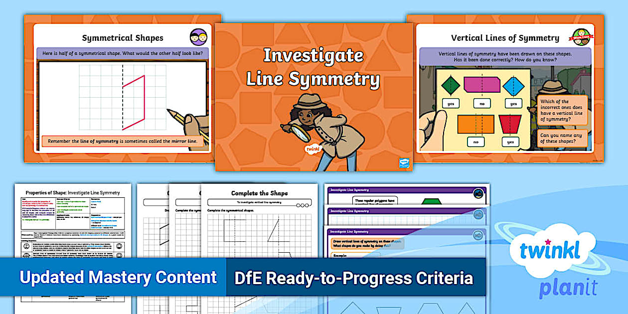 👉 Y2 investigate line symmetry PlanIt Maths Lesson 6