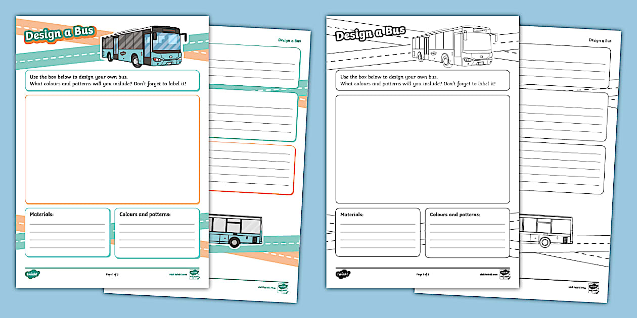 Design a Bus Worksheet (teacher made) - Twinkl