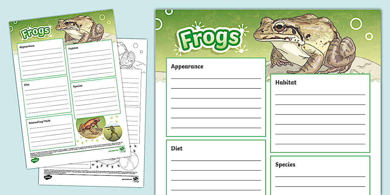 Frogs Fact File Template,Frogs (teacher made) - Twinkl