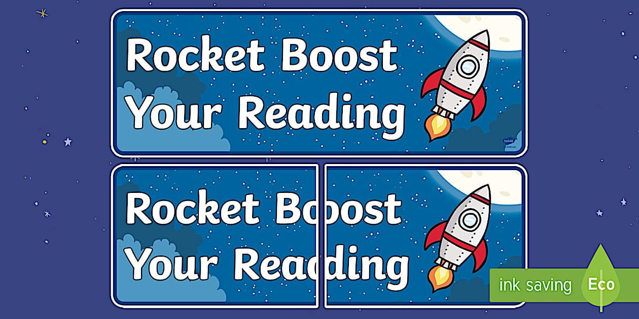 Editable Rocket Boost Your Reading Display Poster - Twinkl