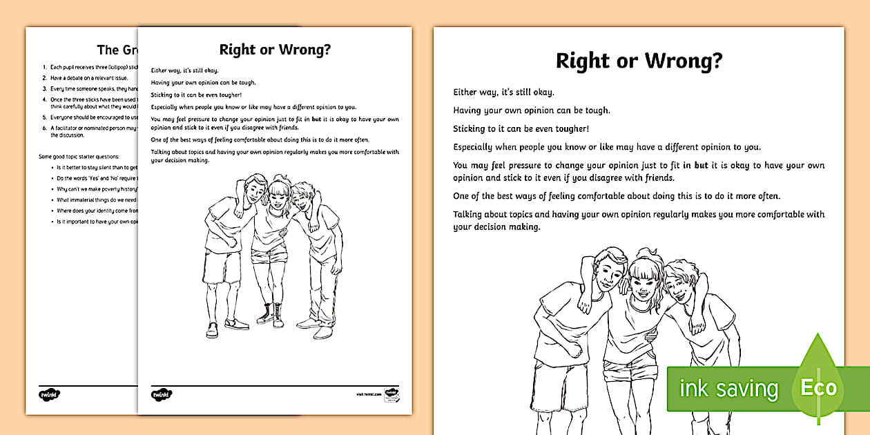 Right or Wrong Worksheet / Worksheet (teacher made) - Twinkl