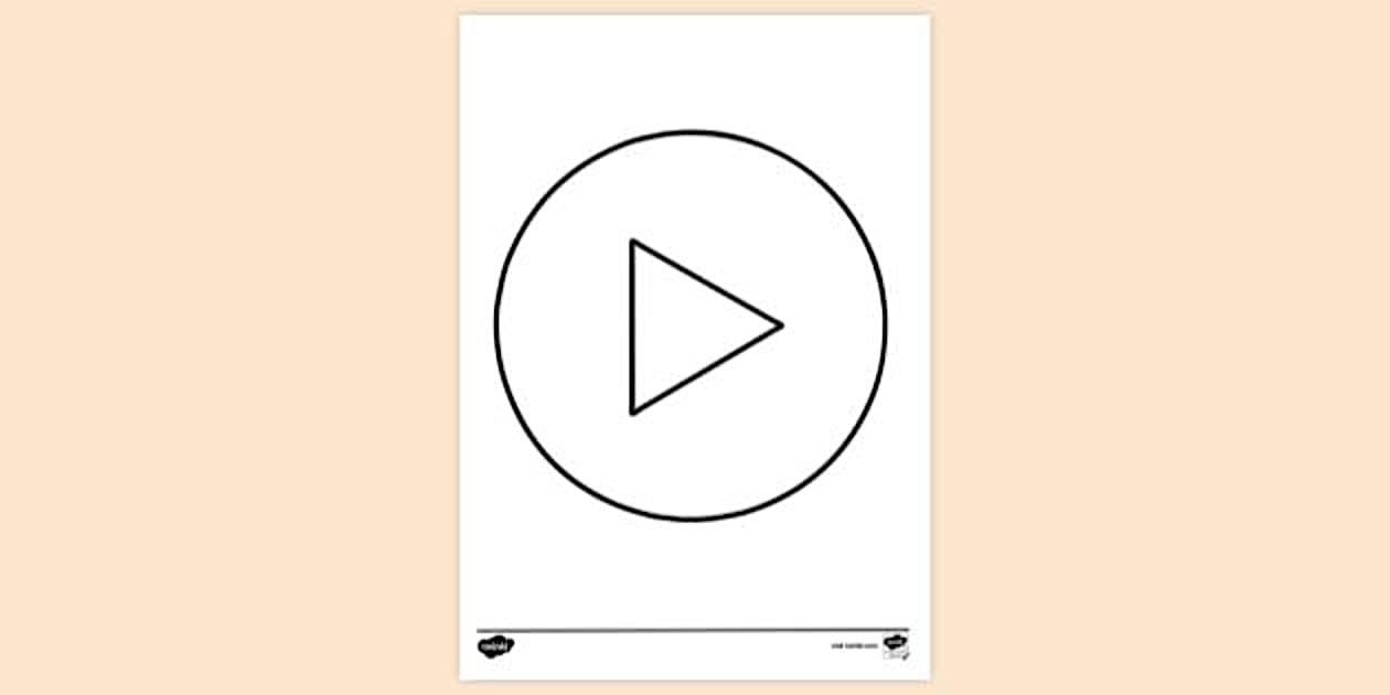 Play Button Colouring Sheet | Colouring Pages (teacher made)