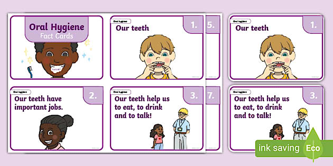 Oral Hygiene Fact Cards (teacher made) - Twinkl