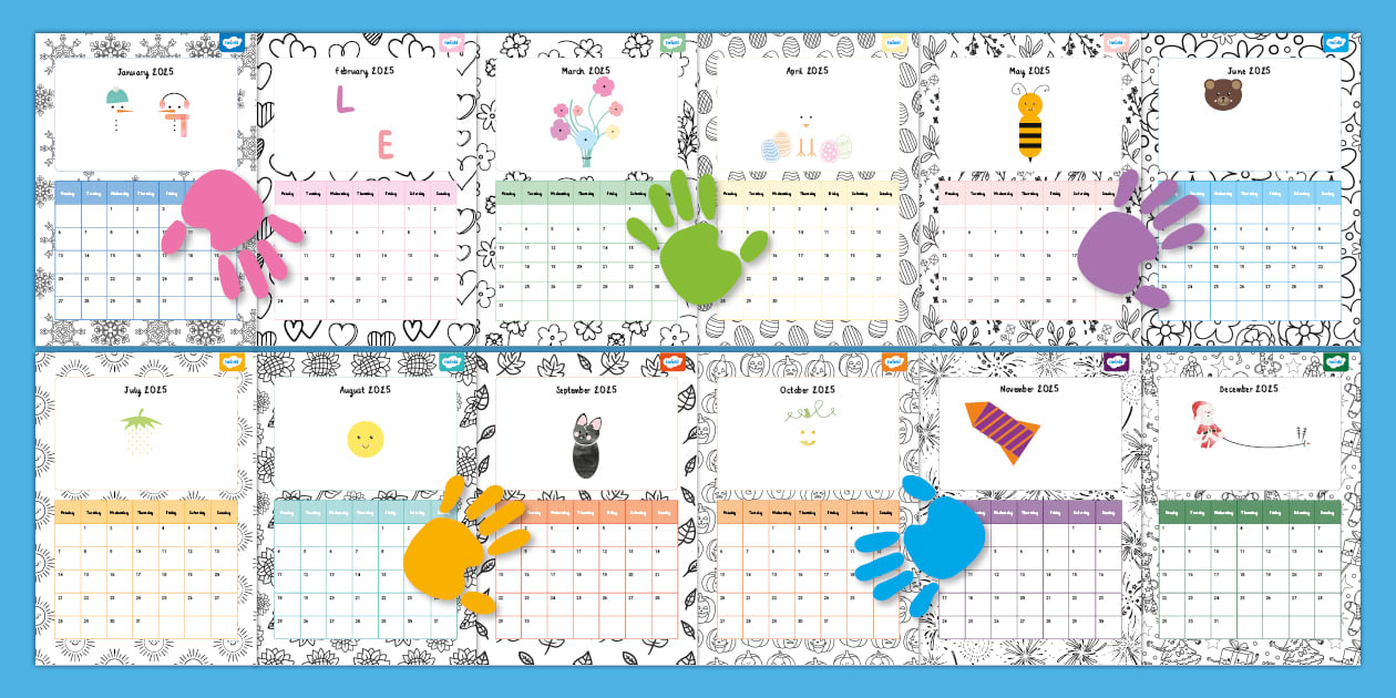 New Year Make Your Own Calendar: Baby Handprints Calendar