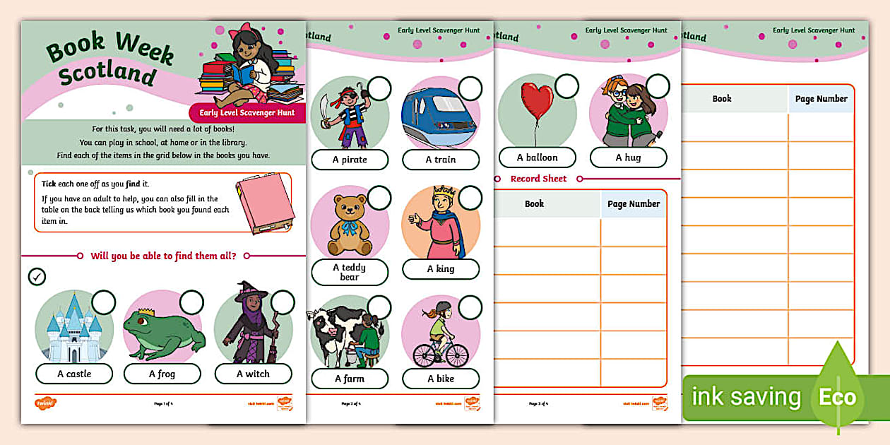 Book Week Scotland Early Level Scavenger Hunt (Teacher-Made)