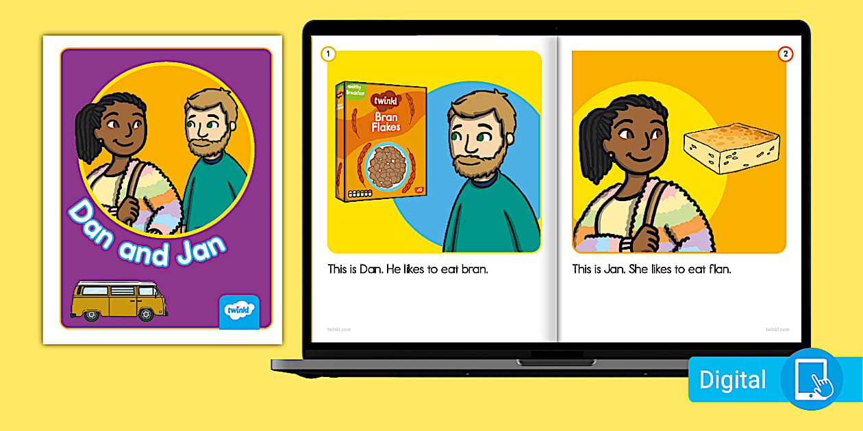 Dan and Jan -an Word Family Emergent Reader eBook - Twinkl