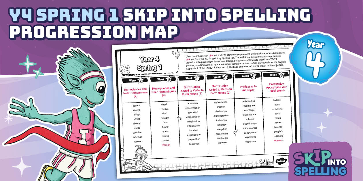 Year 4 - Skip Into Spelling Progression Map - Spring 1
