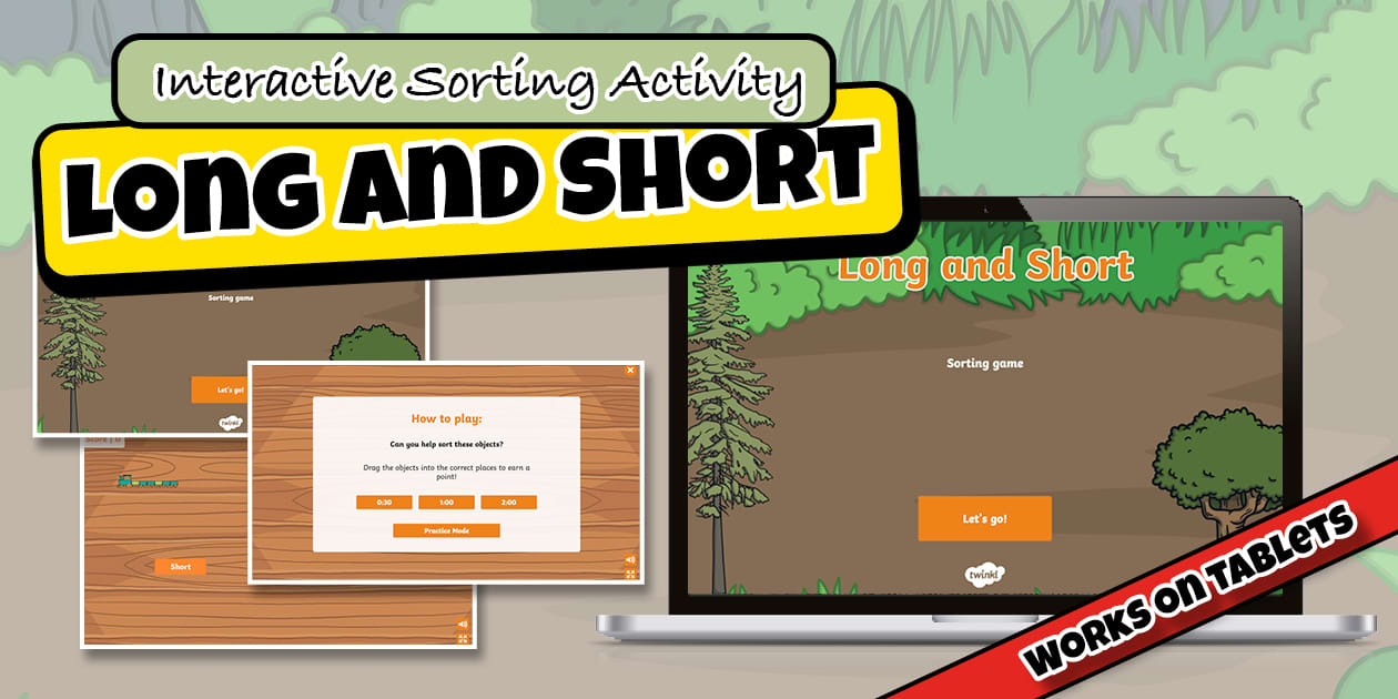 Long and Short Interactive Sorting Activity