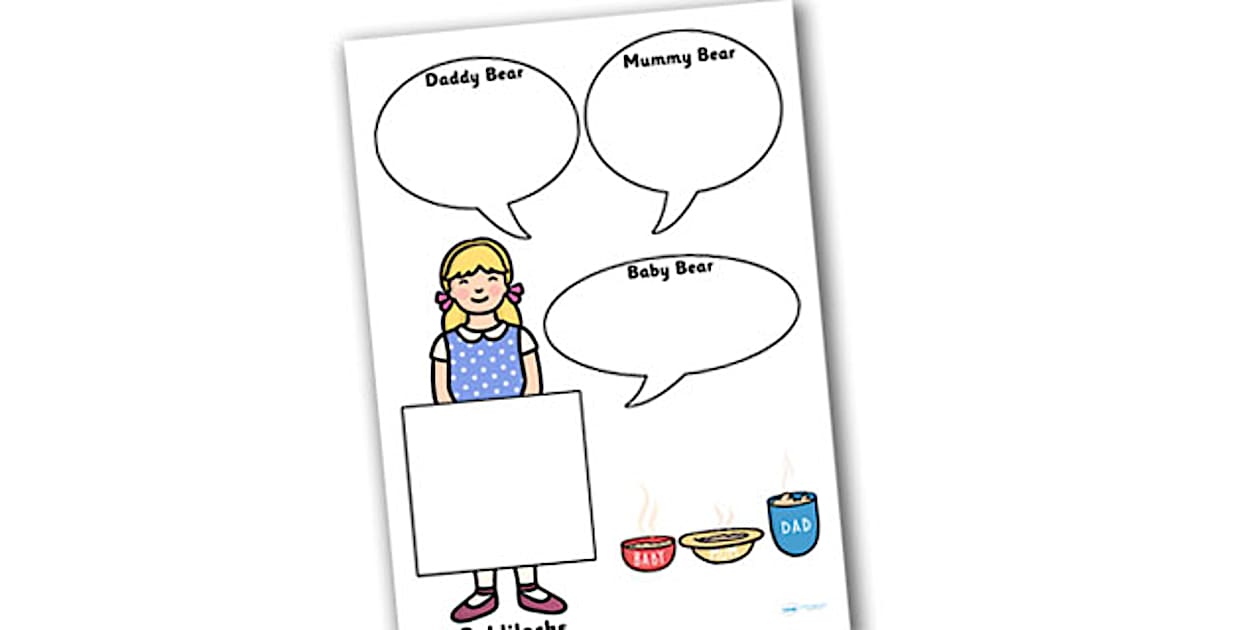 Goldilocks Role on the Wall Worksheets (teacher made)