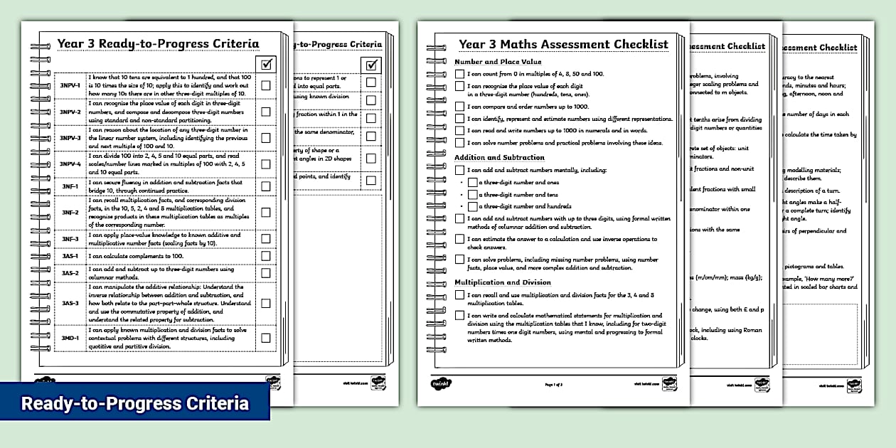 Year 3 Maths Targets and Assessment Framework - Twinkl
