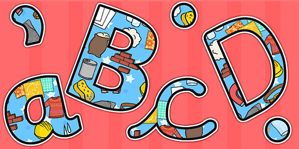 Materials Themed A4 Display Lettering (Teacher-Made)