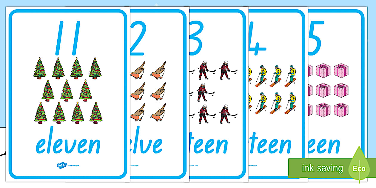 Winter Themed Numbers 1-20 Display Posters (Teacher-Made)