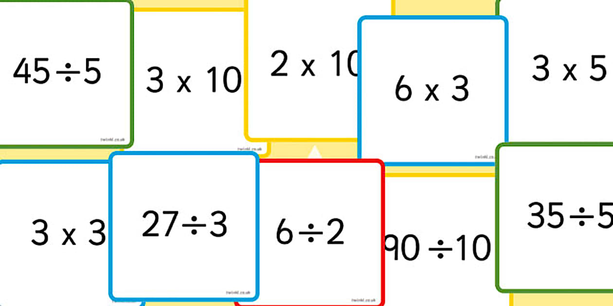 Division Number Sentences - Cards (Teacher-Made) - Twinkl
