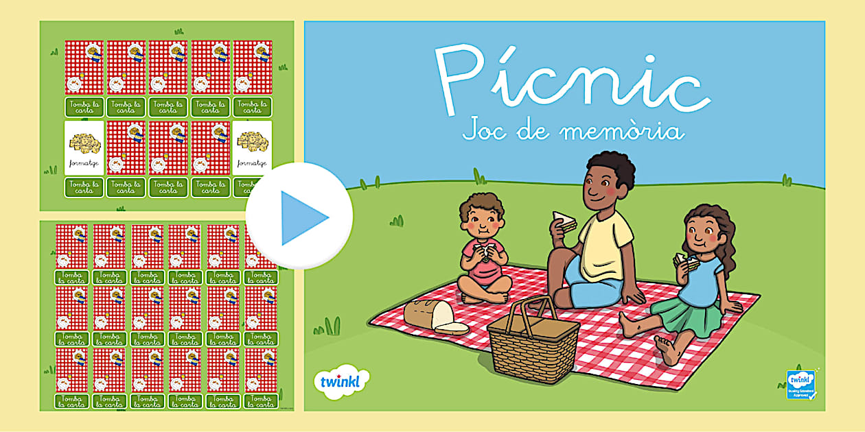 Joc interactiu: Pícnic - Joc de memòria - Català - Twinkl