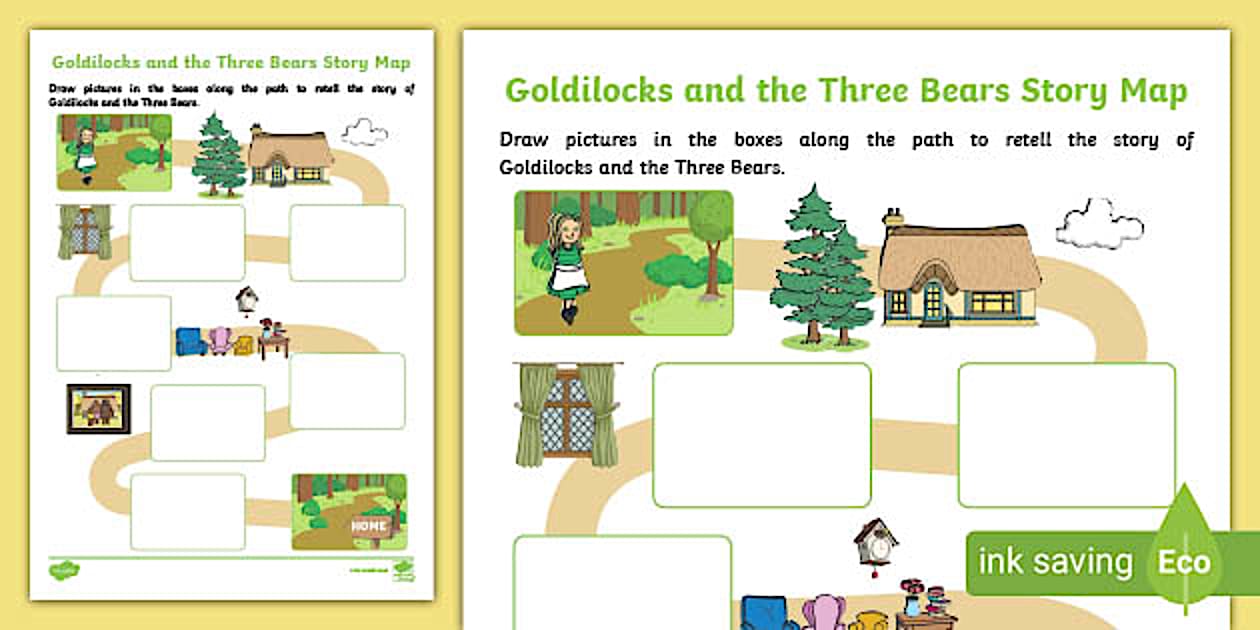 Editable Goldilocks and the Three Bears Story Map Activity