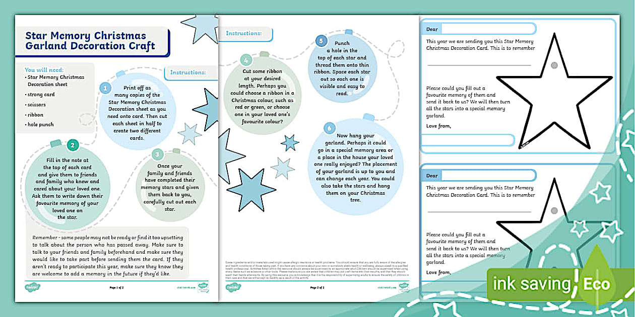 Blue Christmas - Star Memory Decoration