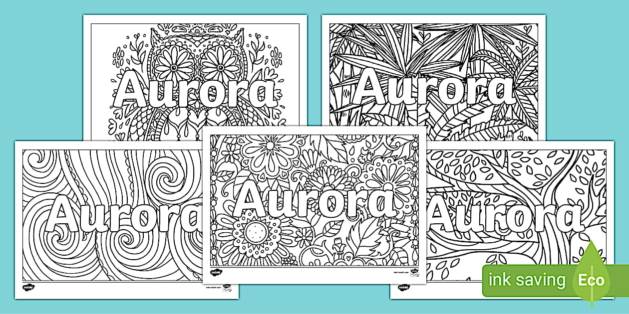Aurora Mindfulness Name Colouring Activity (teacher made)