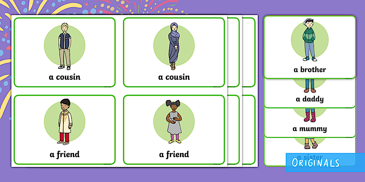 Family and Friends Cards - Twinkl