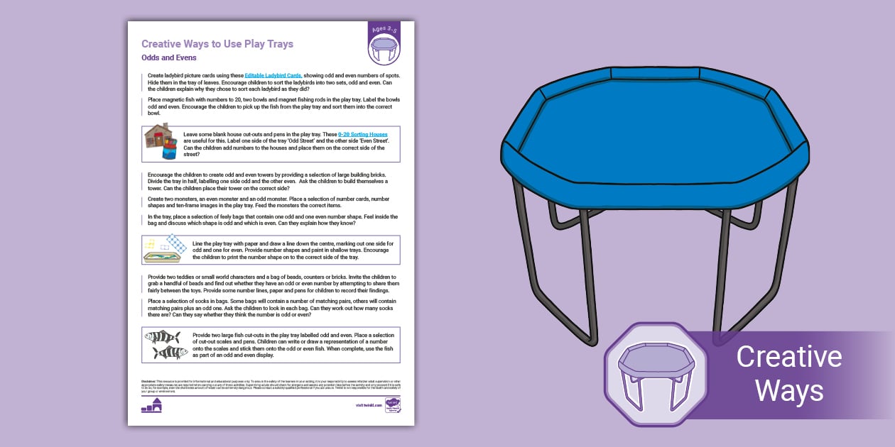 EYFS Creative Ways To Use Play Trays: Odds and Evens