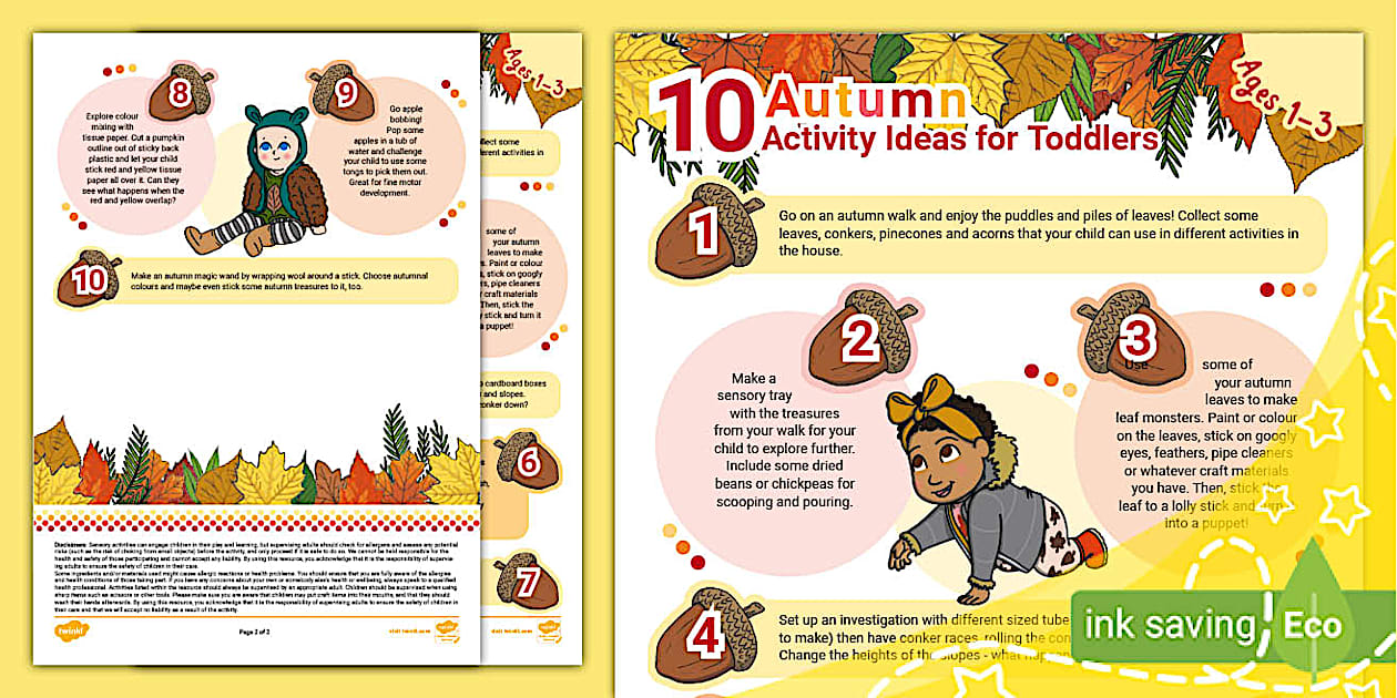 Ten Ideas for Autumn Toddler Activities (Ages 1-3) - Twinkl