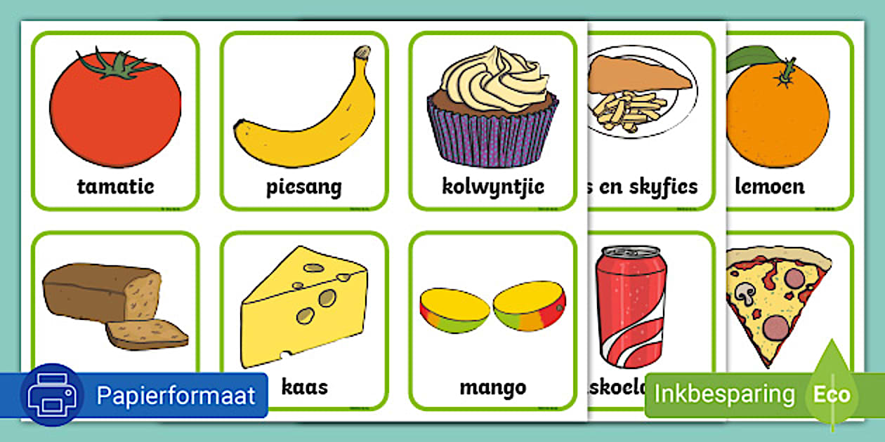 Gesonde- en Ongesonde Kos Flitskaarte (Teacher-Made)