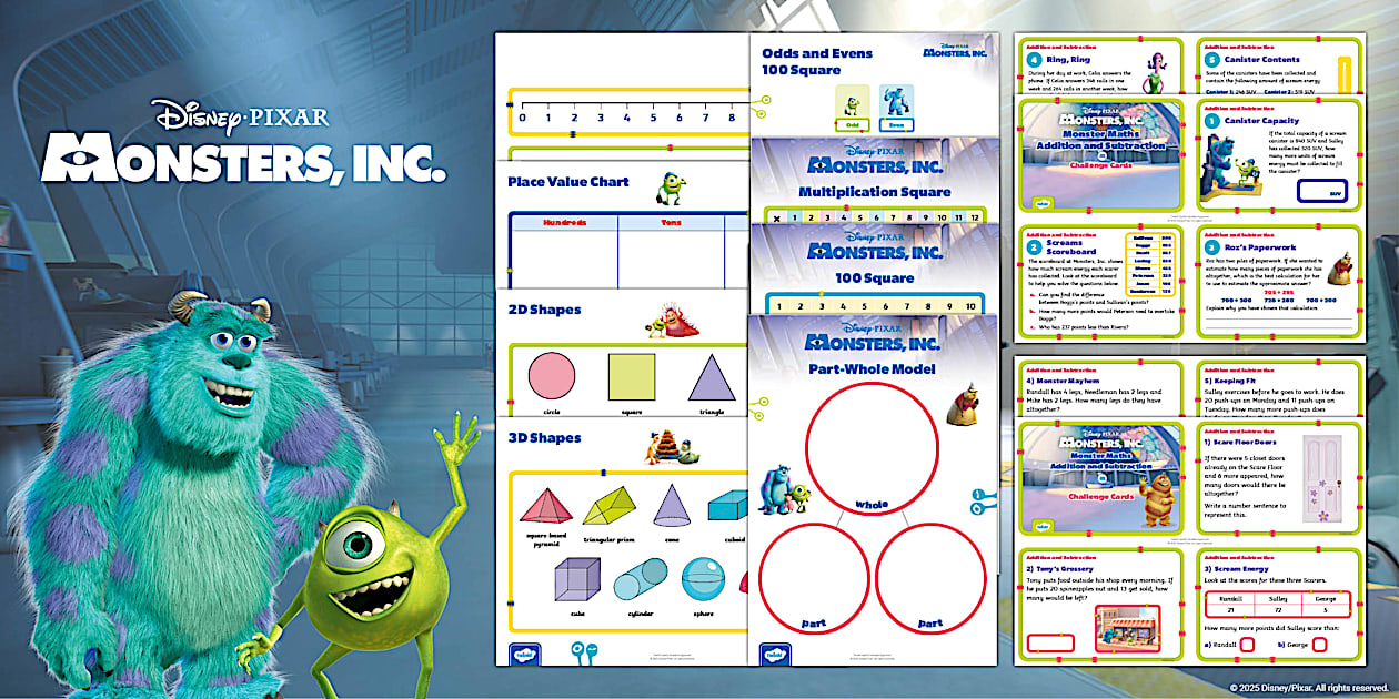👉 Monsters, Inc.: Monster Maths Calculations Pack