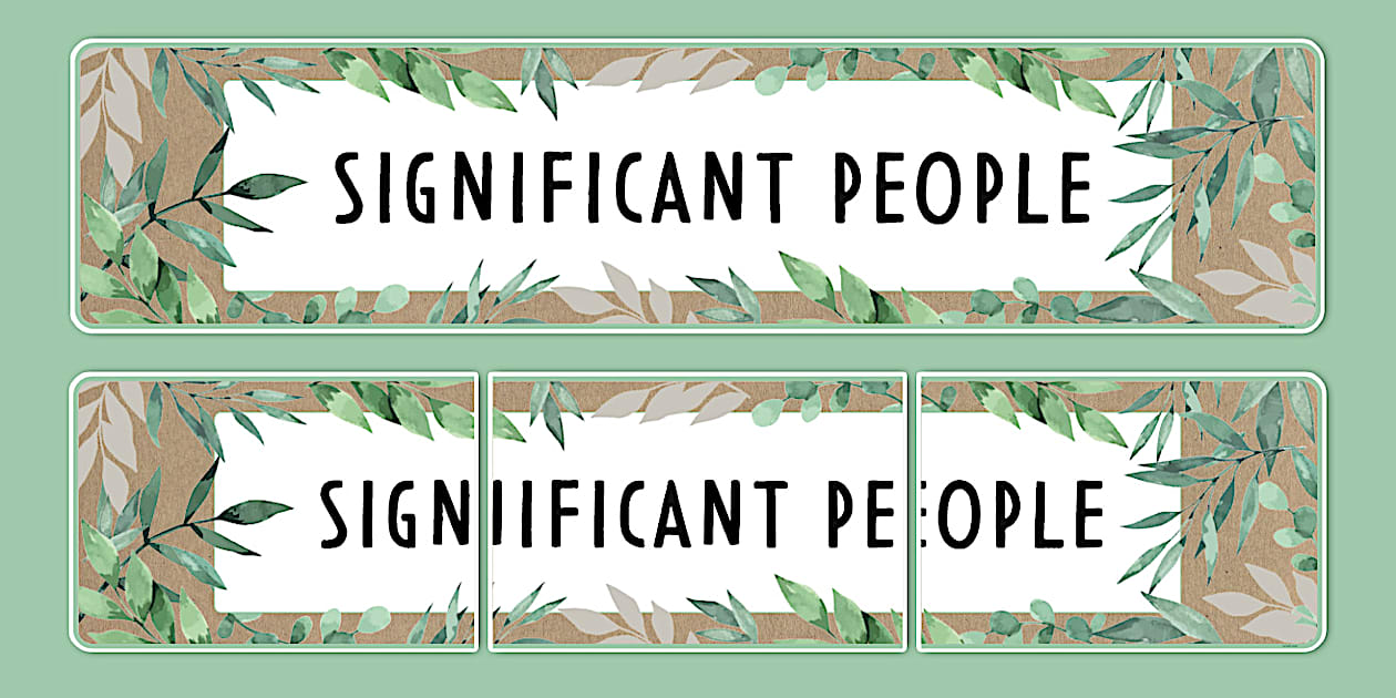 Muted Botanical Themed Significant Individuals Display Banner