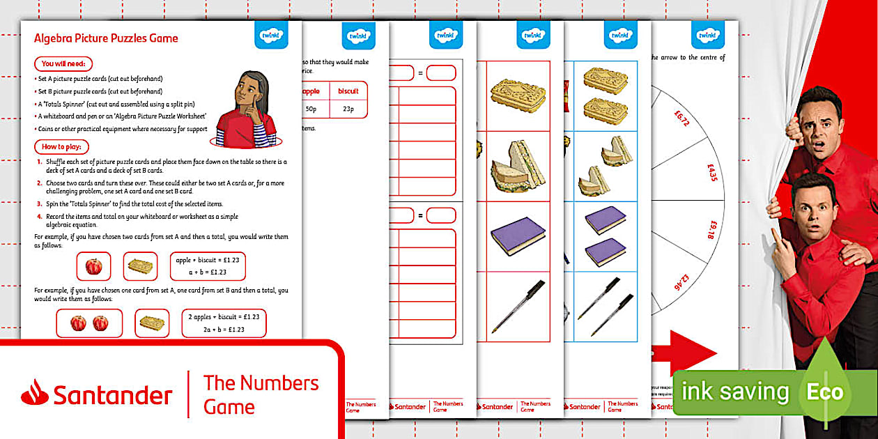 FREE! - 👉 Maths & Money: Algebra Picture Puzzles [Year 6]