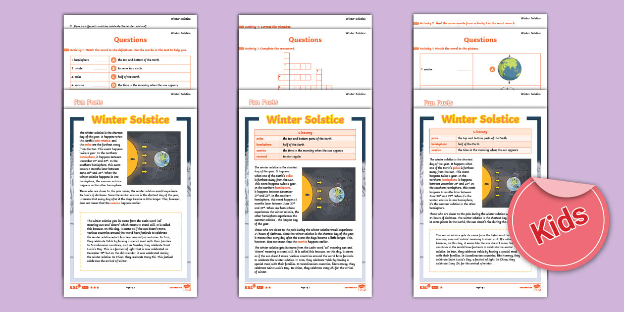 Twinkl Winter Solstice Reading Comprehension (teacher made)