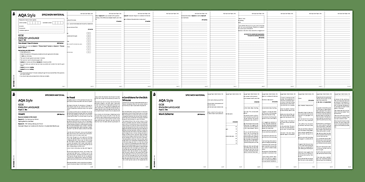 Language Paper 2: Practice Paper - Sickness (teacher made)