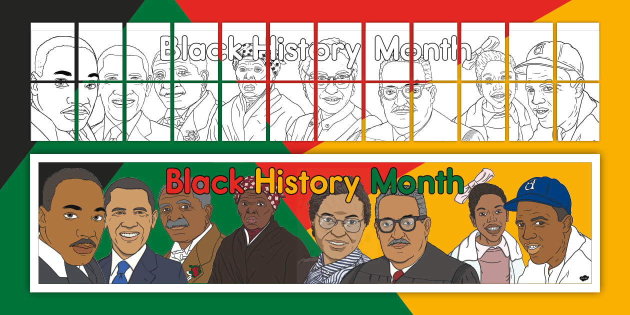 Black History Month Famous Figures Collaborative Art | Bulletin Board ...