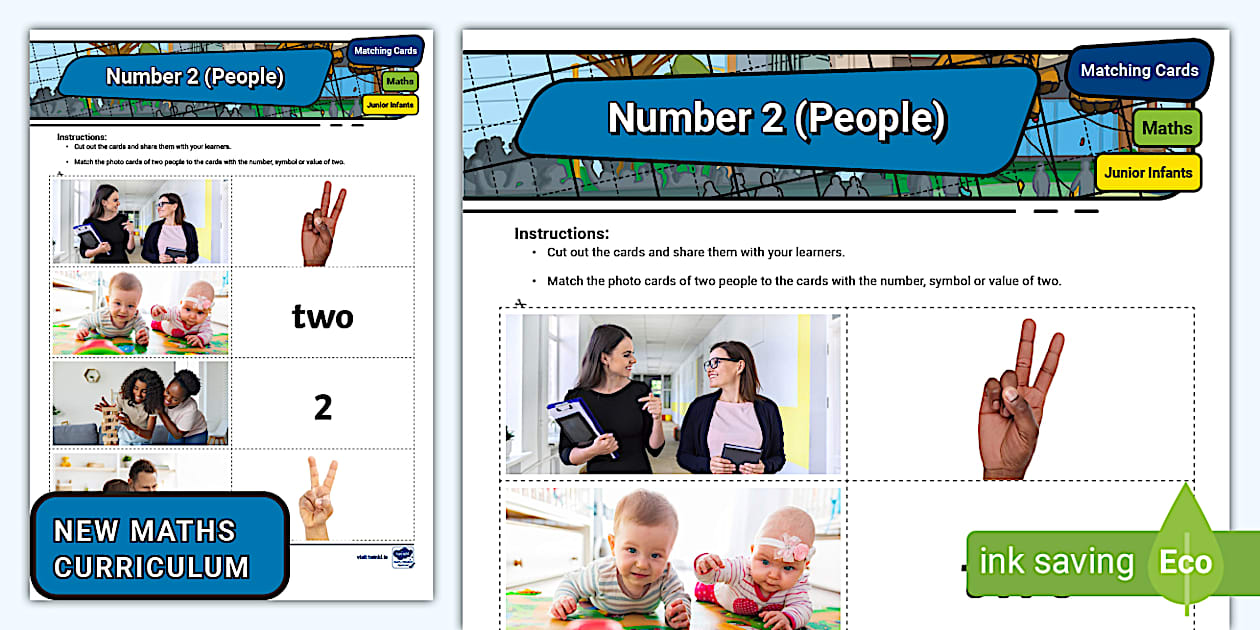 Number 2 (People Theme) Matching Activity - Twinkl
