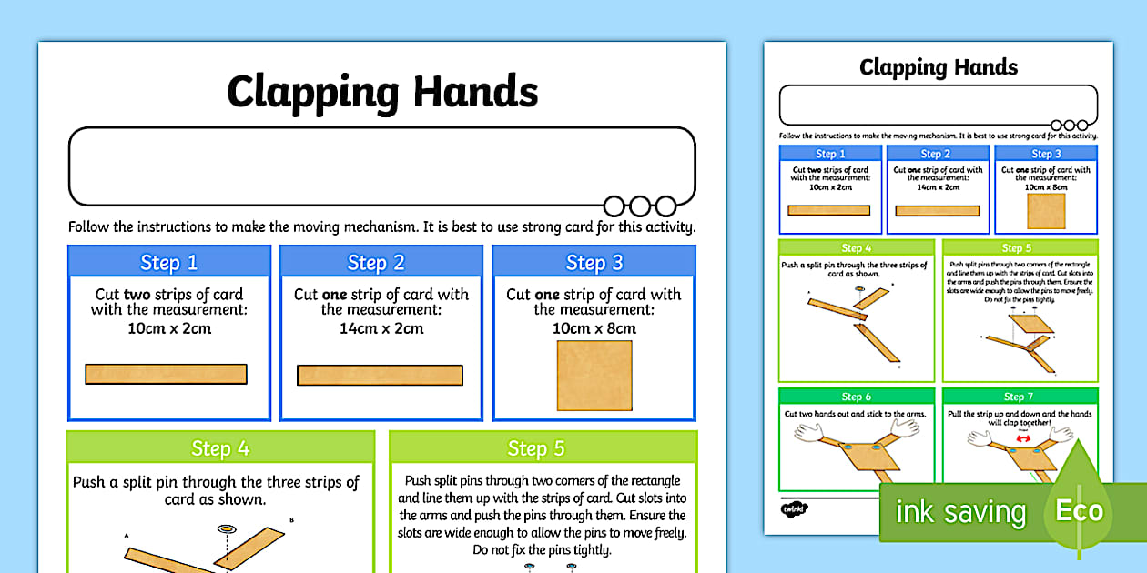 Editable Making Levers and Linkages: Clapping Hands Worksheet