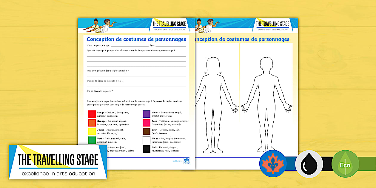 Character Costume Design Activity French