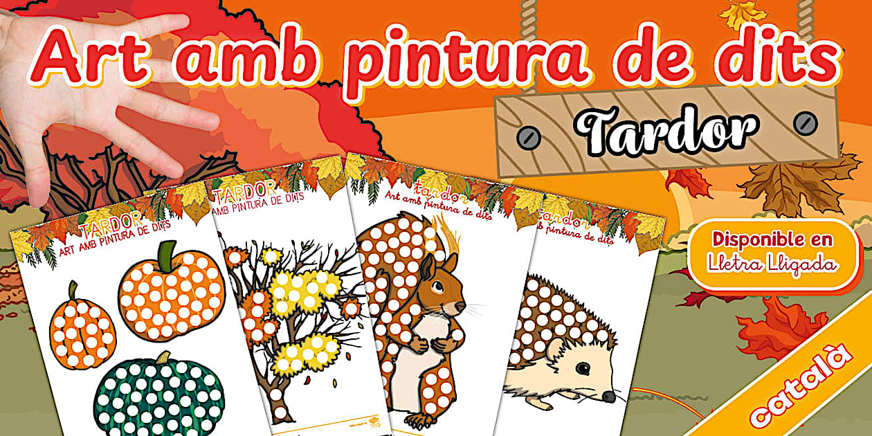 Manualitat: Art amb pintura de dits - Tardor - Català