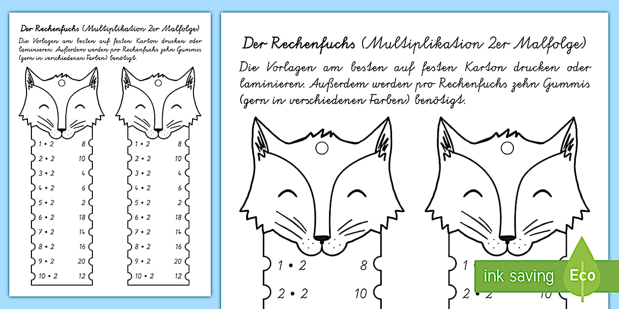 Der Rechenfuchs 2er Malfolge Mathe Profi- Aufgaben - Twinkl