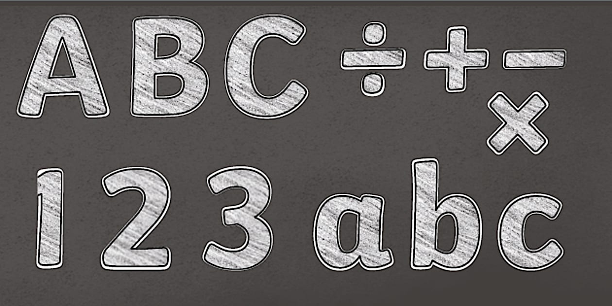 Editable Chalkboard Themed Alphabet Display Lettering