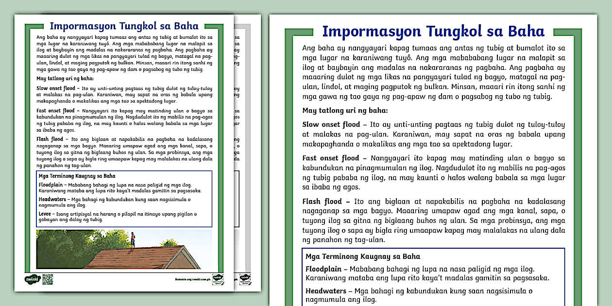 Pagbaha Fact File (teacher made) - Twinkl